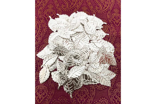 Silver Tulasi Leaf Set | German Silver Tulsi Patra | Bel Patra | Tulasi ...